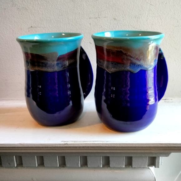 Neher Pottery | Dining | Neher Pottery Right Hand Warming Mugs Blue ...